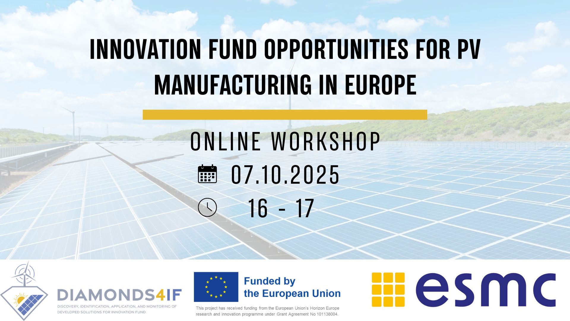 Online Workshop: Innovation Fund Opportunities for PV Manufacturing in ...